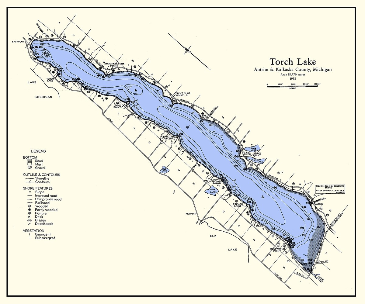 Long Lake Michigan Map Map Of Gull Lake, Michigan Showing The Sampling