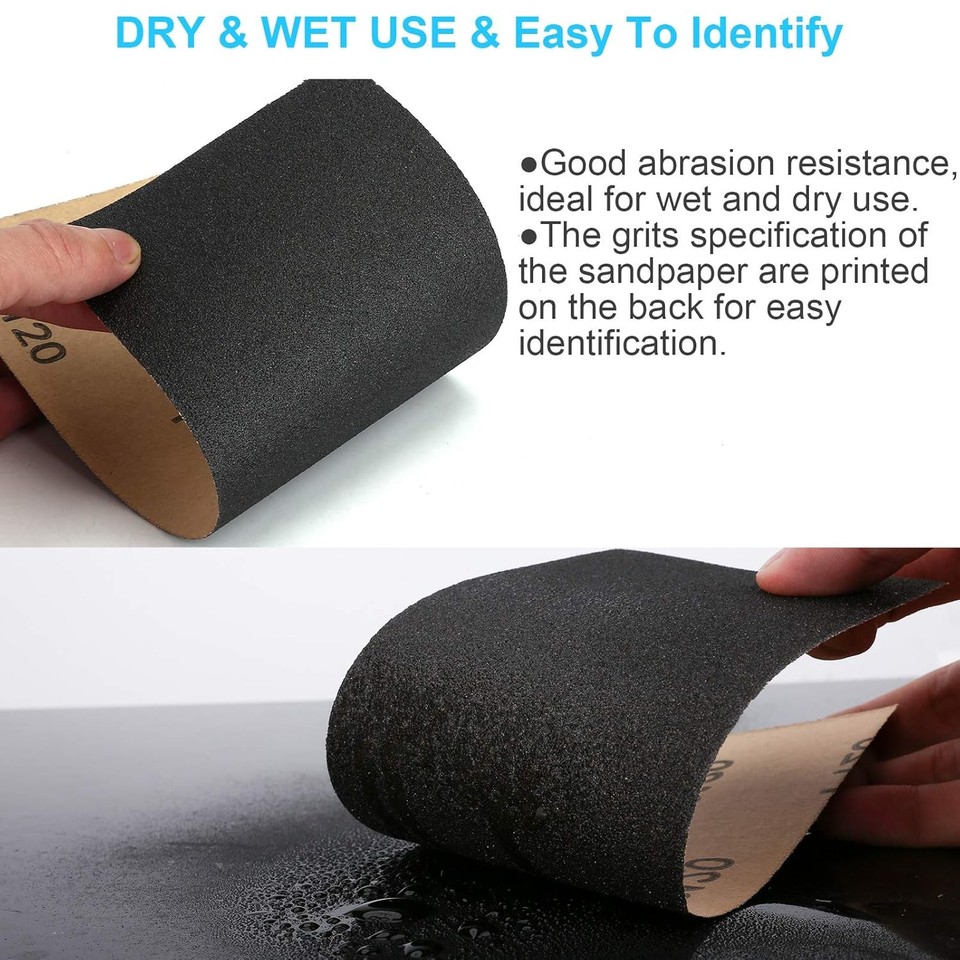 Sand Paper, 48 PCS Sandpaper, 120 to 5000 Assorted 9 x 3.6 inch, | eBay