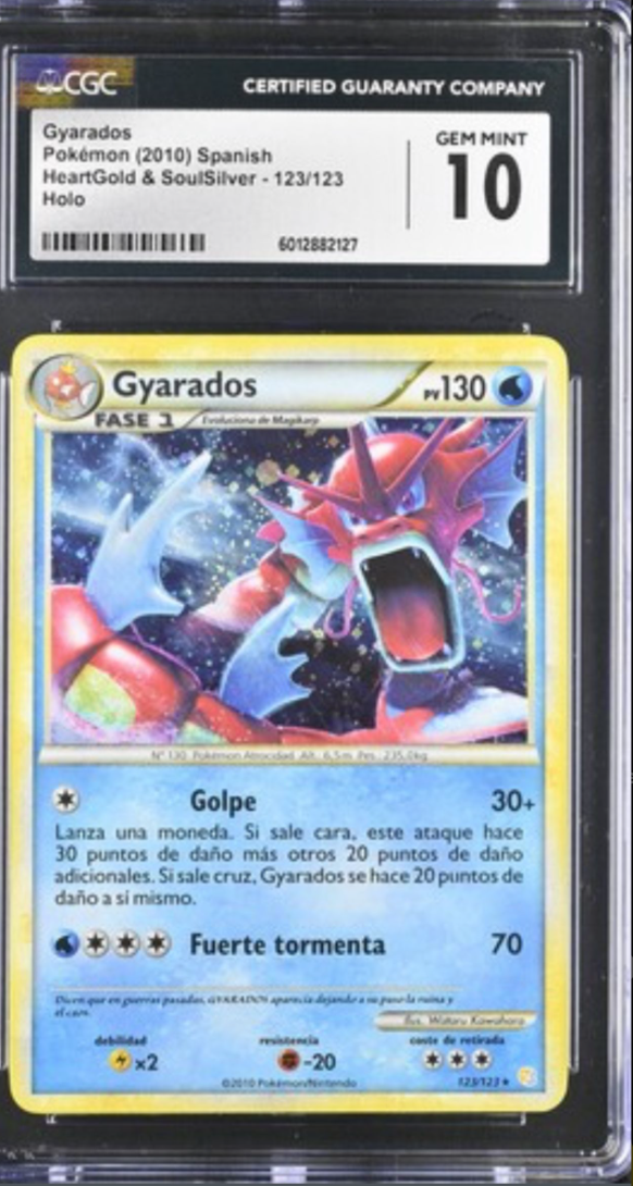 Red Gyarados Holo HeartGold SoulSilver Spanish 123/123, CGC 10, Pop 1 ...