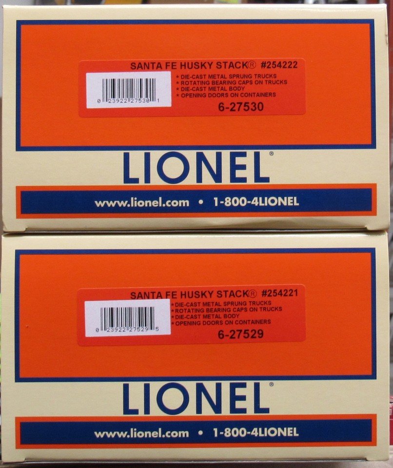 Lionel 21866 Santa Fe Container Husky Stack 2-Car Set O-Gauge NIB * | eBay