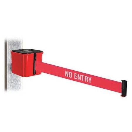 RETRACTA-BELT WH412RD30-NE-MM Belt Barrier,4-1/4"H,Red/White Text Belt ...