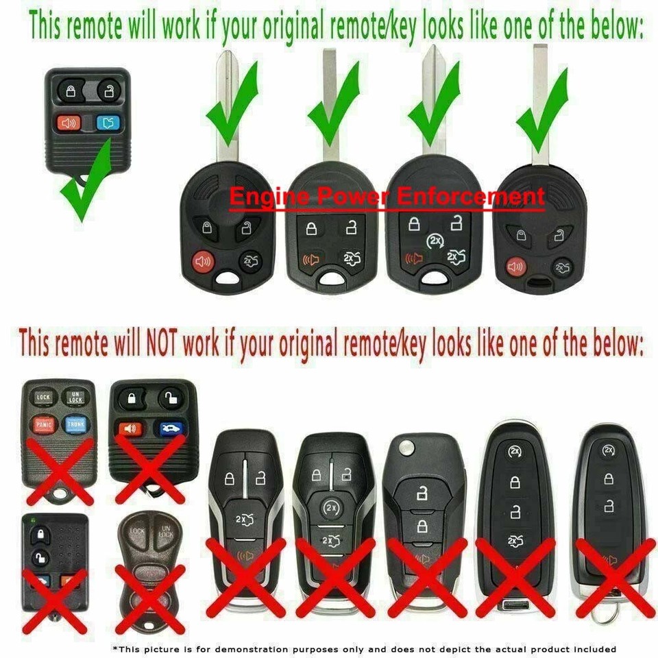 2pcs Replacement Car Keyless Entry Remote Control Alarm Key Fob Clicker ...