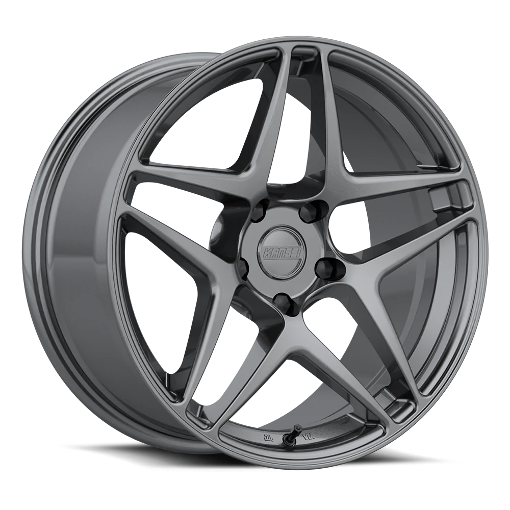 MOUNTED WHEEL - 18x9.5 Kansei Astro Rim 5x100 Offset 35 Gloss Gunmetal ...