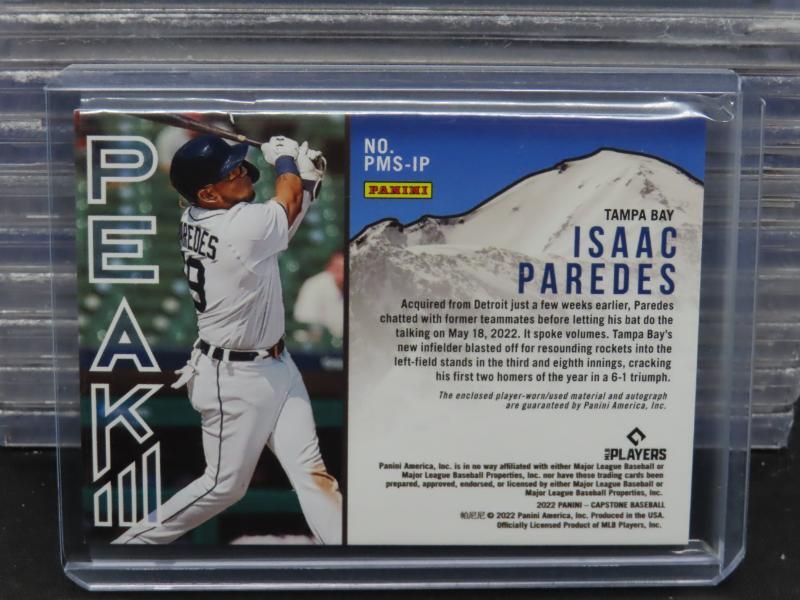 2022 Capstone Isaac Paredes Peak Jersey Patch Auto Autograph #PMS-IP ...
