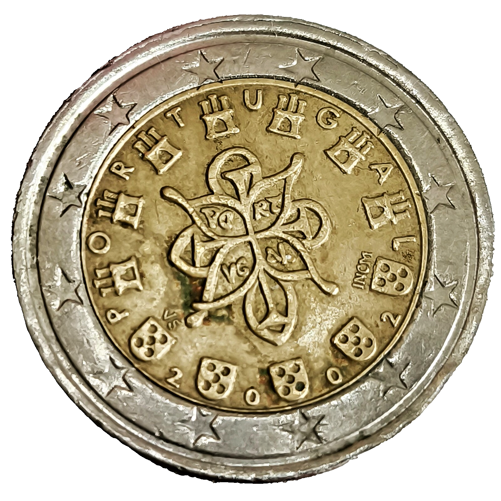 2 Euro Portugal 2002 – Error Coin: Double Rim, Weak Strike, Oxidized ...