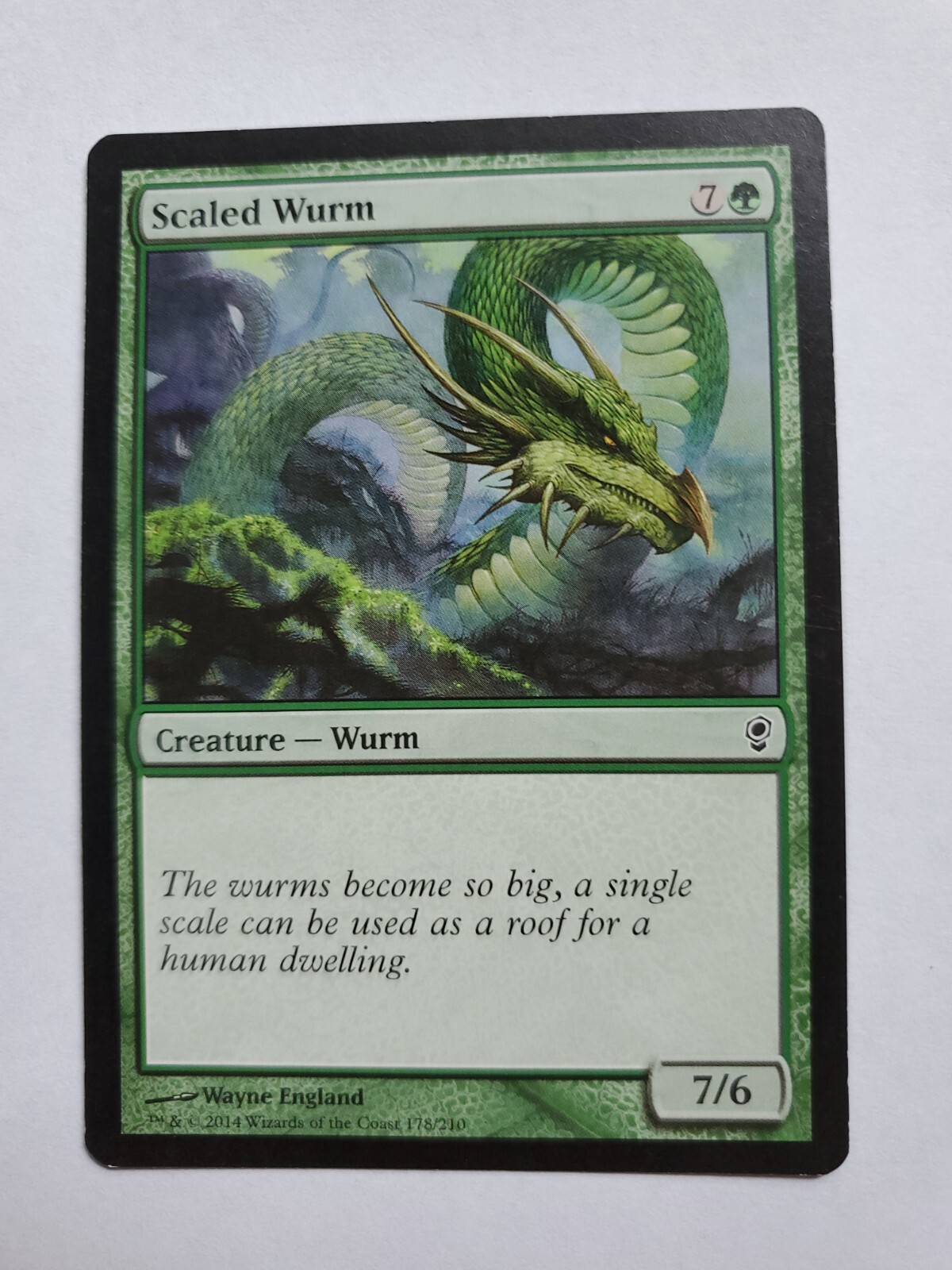 MTG Magic The Gathering Card Scaled Wurm Creature Wurm Green Conspiracy ...