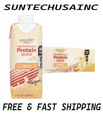 Equate High Performance Protein Shake, Vanilla, 11 fl oz, 12 Ct FREE ...