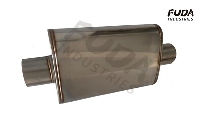 Universal Oval Muffler, 2.5inch inlet/outlet Center,Straight-Through ...