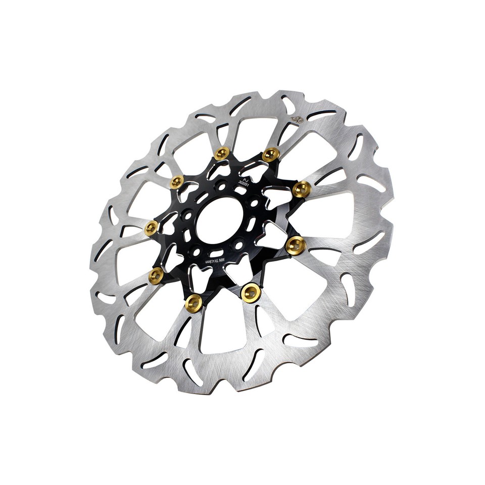 Black Gold Big Floating Front Brake Rotor for Harley Fat Bob Low Rider ...