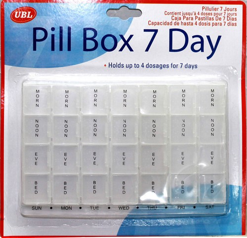Weekly 28 Day Tablet Pill Box Holder Medicine Storage Organizer Case ...
