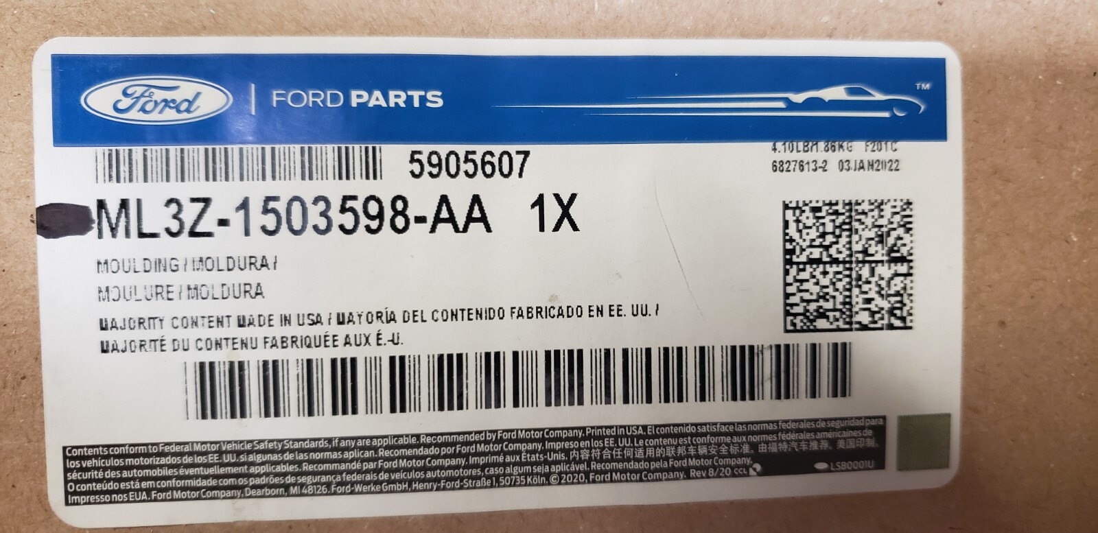 OEM 2021-24 Ford F-150 RH Windshield A Pillar Trim Panel Molding ML3Z ...