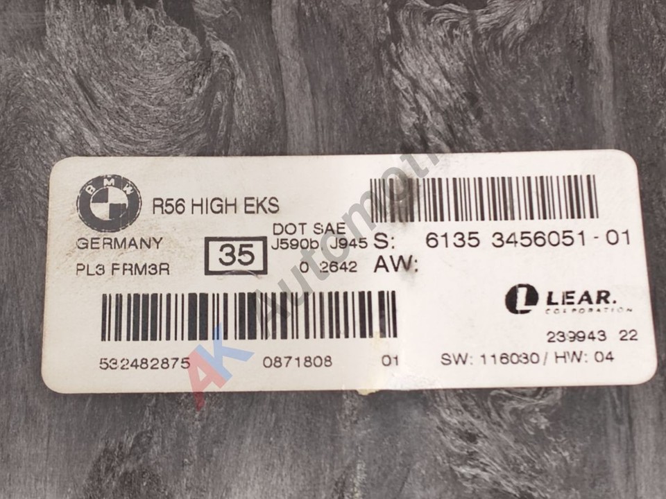 Mini R55 R56 R60 Footwell Light Module High EKS ECU PL3 FRM3R 35 ...