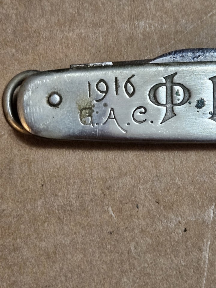 1916 G.A.C. PHI KAPPA PSI PITTSBURGH PENN 2 BLADE KNIFE SCHRADE CUT CO ...