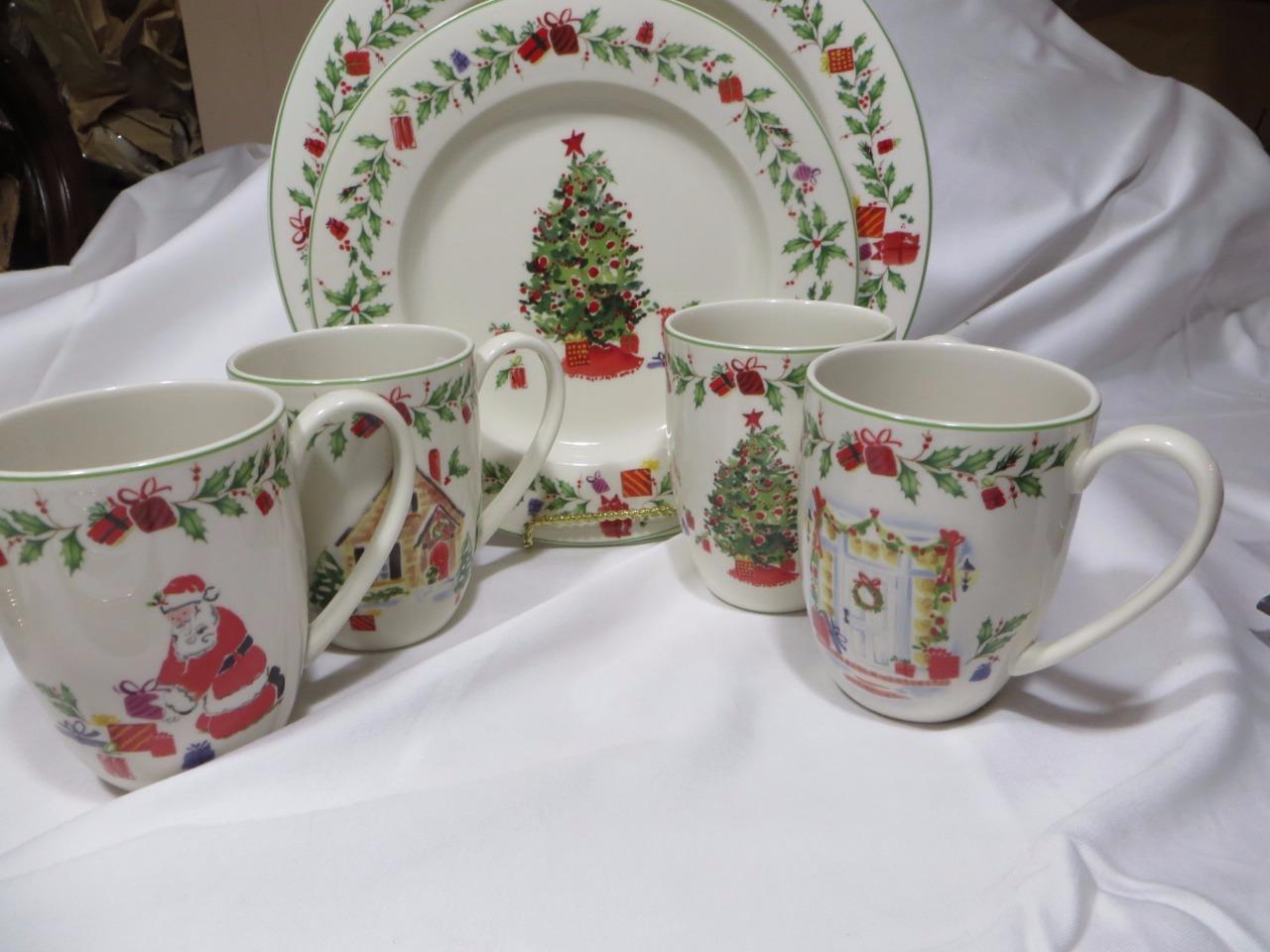 Lenox Holiday Illustrations 12PC Christmas China Set For 4 New | eBay