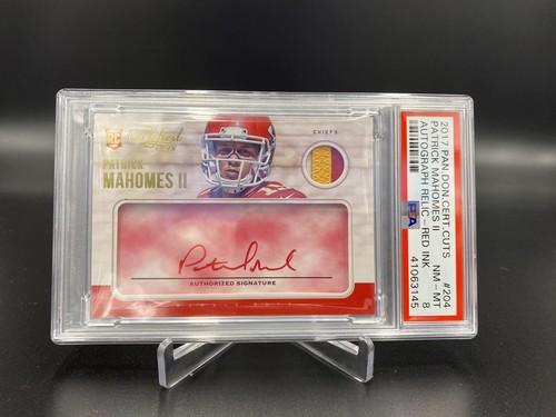 2017 Donruss Certified Cuts Patrick Mahomes RPA Red Ink Patch Auto RC ...