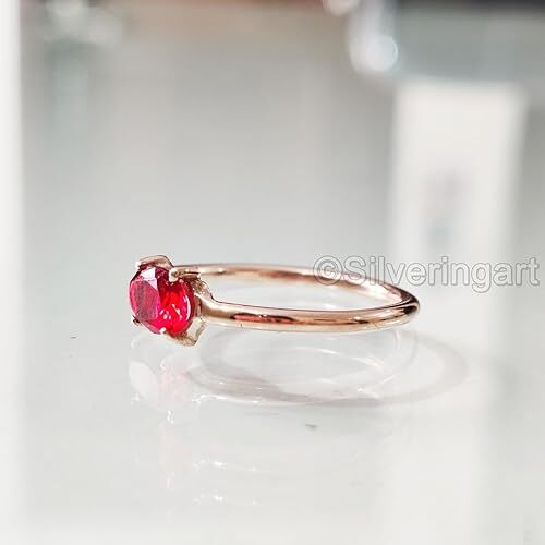 NATURAL RUBY GEMSTONE 925 STERLING SILVER JULY BIRTHSTONE HANDMADE ...