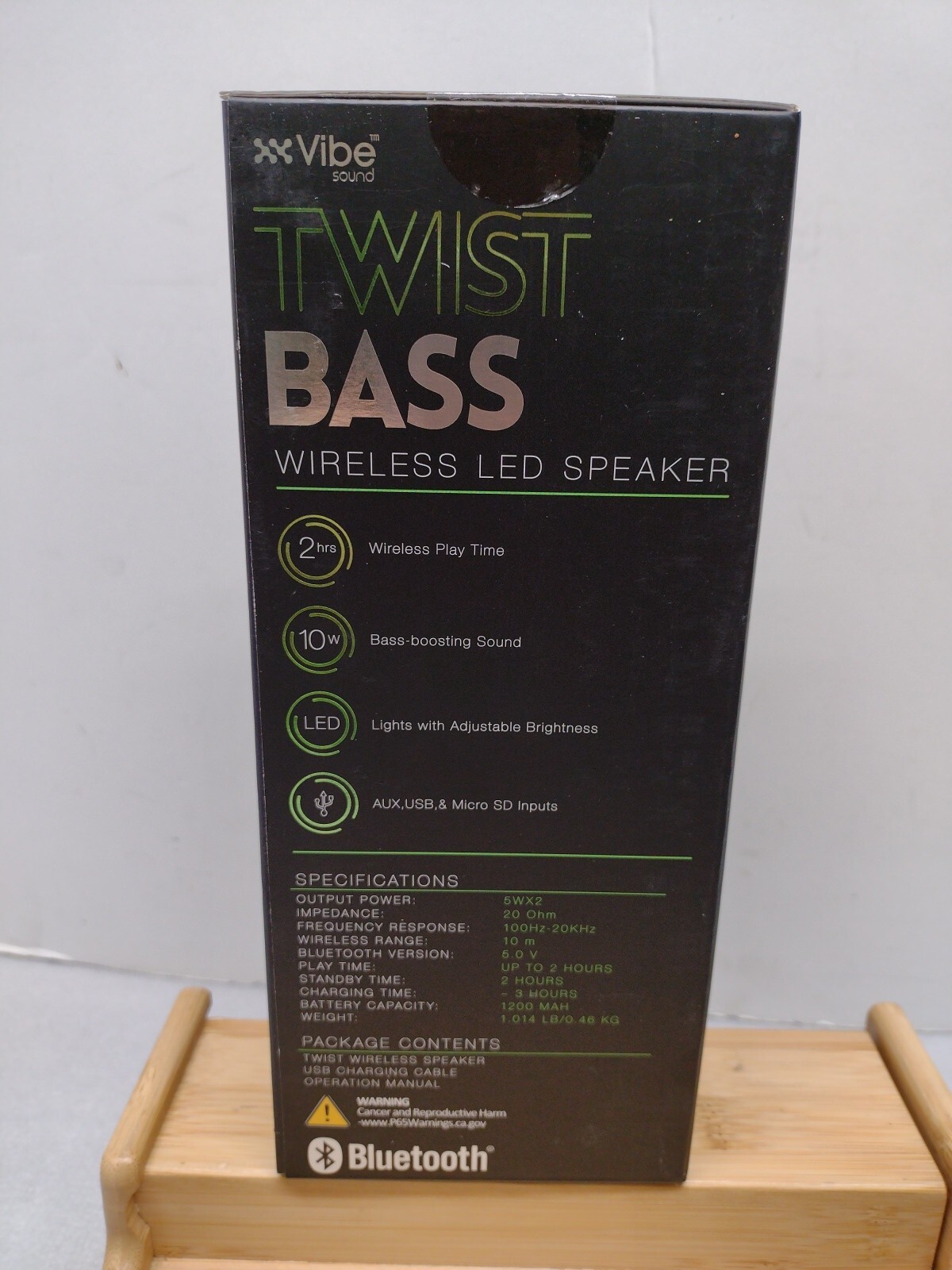 VIBE Twist Bass Wireless Speaker - LED RGB Portable Bluetooth DG-WARP ...