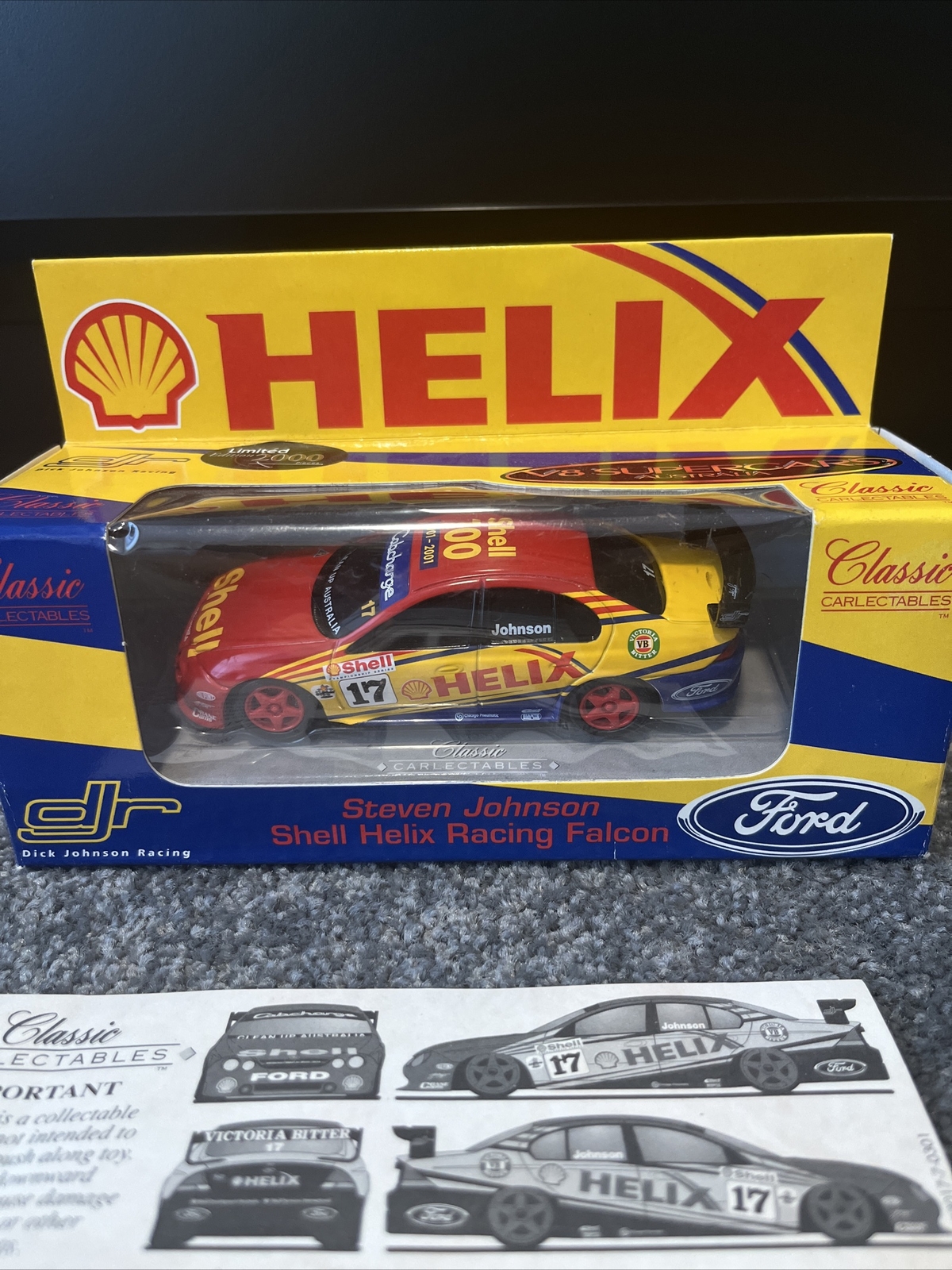 CLASSIC 1/43 STEVEN JOHNSON #17 2001 FORD AU FALCON DJR SHELL HELIX ...