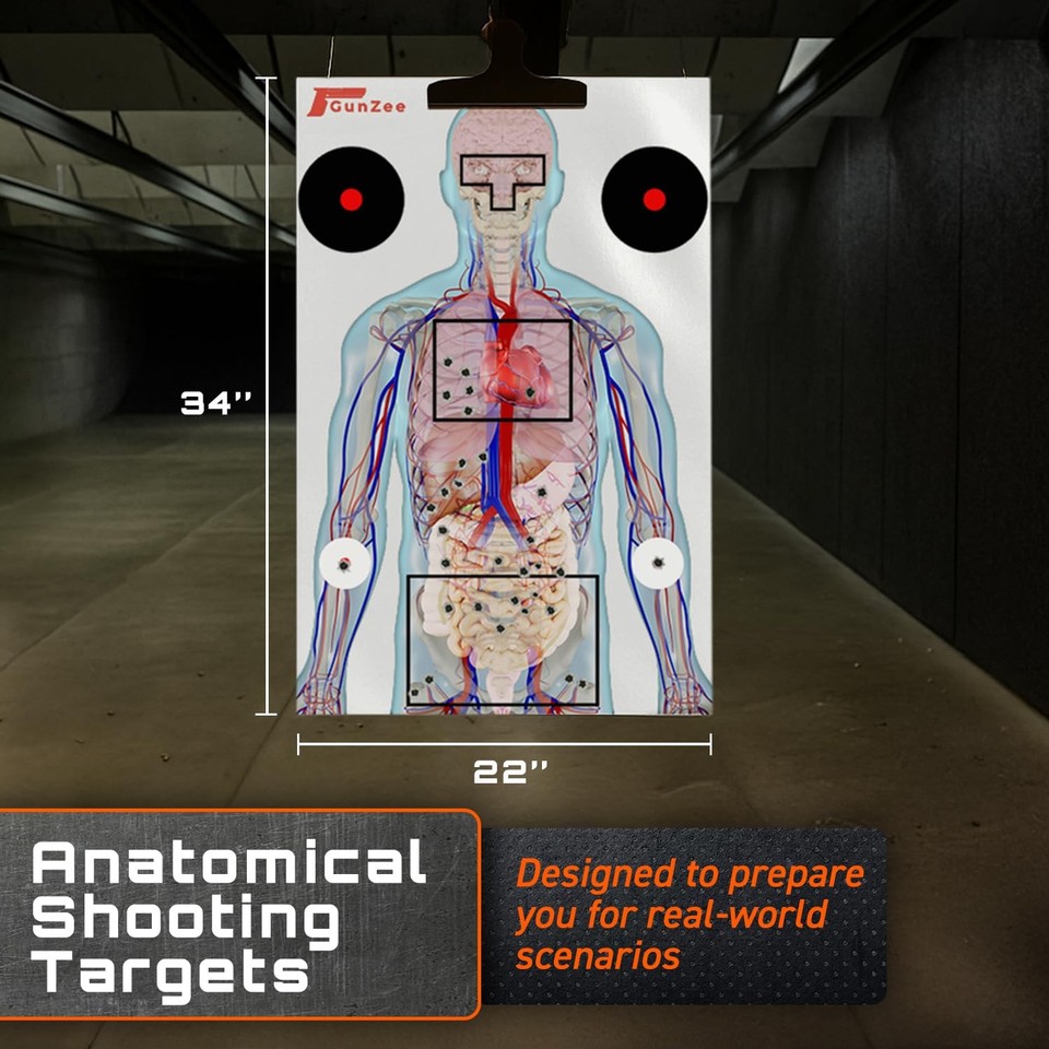 Anatomical Shooting Targets, 22" x 34" Paper Anatomy Targets for ...