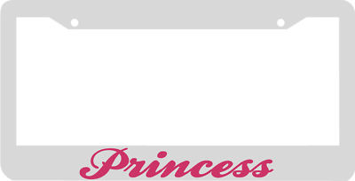Princess white/pink License Plate Frame | eBay