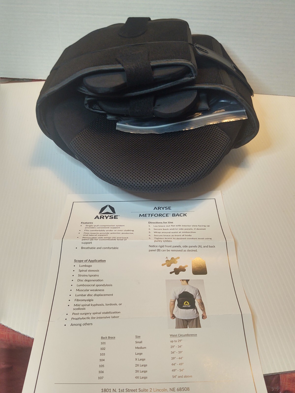 Aryse LG Back Brace L0637/l0650 Prime Series for sale online | eBay