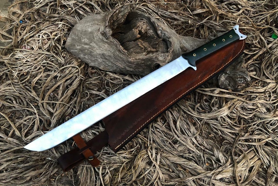 Custom Handmade D2 Tool Steel 25 inches Sword with sheath Tanto blade ...