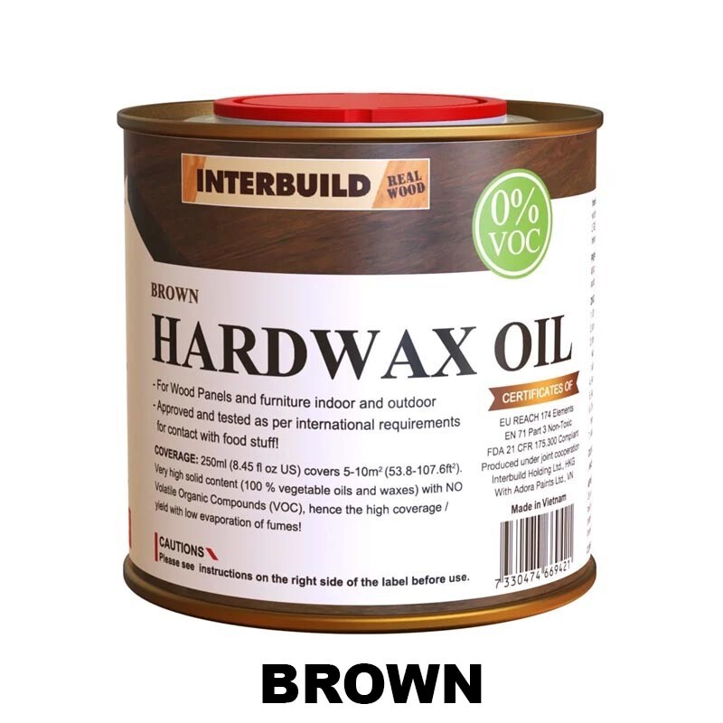 Interbuild Hardwax Wood Timber Stain Oil 250ml Food Safe Finish 10m² ...