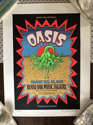 Oasis Concert Poster from 1995 Signed and Numbered 67/425 Grimshaw | eBay