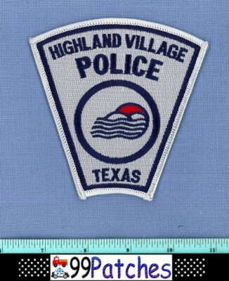 HIGHLAND VILLAGE TEXAS Police Shoulder Patch SUN RISING OVER WAVES 8B ...