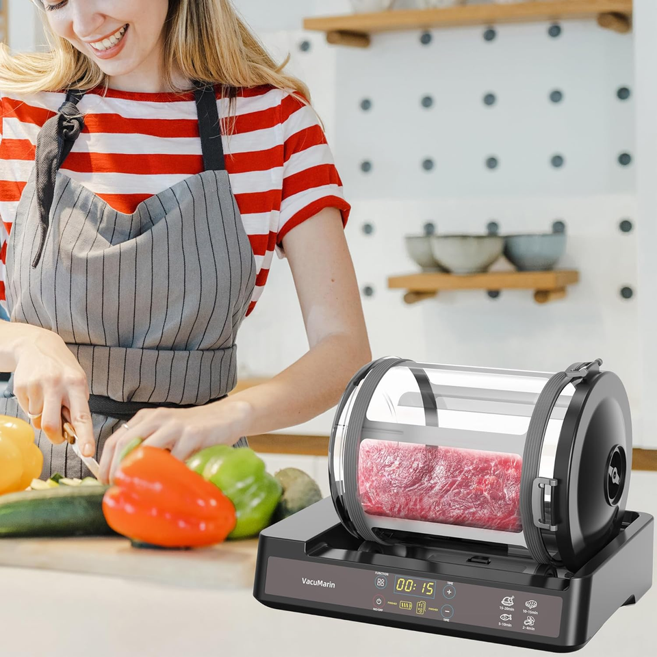 15 Minute Vacuum Tumbler Marinator for Meat Vegetable with Leak Proof ...