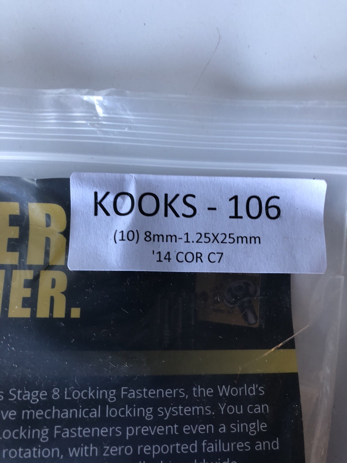 KOOKS 106 Stage 8 Locking Header Bolts Kit 14 COR C7 NEW | eBay