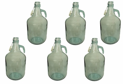5L glass demijohn with flip top cap,pack of 2,4,6 & 12, optional ...