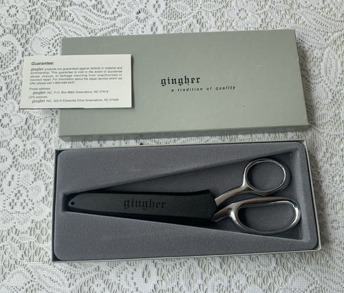 Vintage 8” Gingher G-8 Chrome Dressmaking Shears/Scissors, Original Box ...