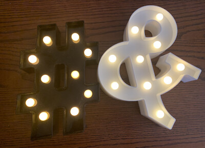 Pound Sign # And & Symbol Plastic~battery powered~light Up Signs Decor ...