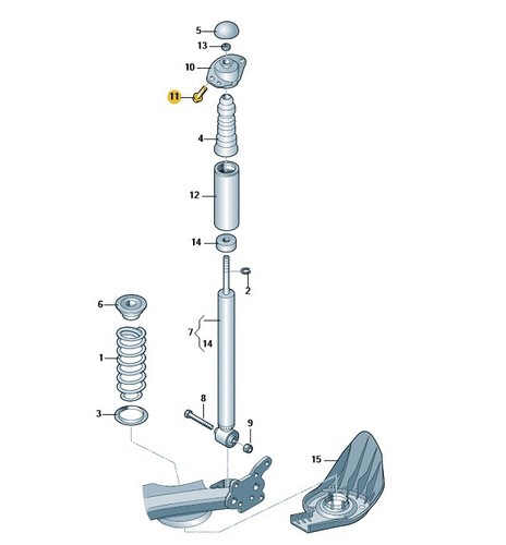 NEW GENUINE VOLKSWAGEN REAR SHOCK TOP MOUNT SUSPENSION BOLT SET 2PCS ...