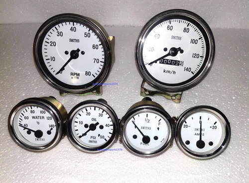Smiths kit -Elec Temp Oil Fuel Amp Gauge 0-140KMH Speedo 0-80 RPM 100mm ...