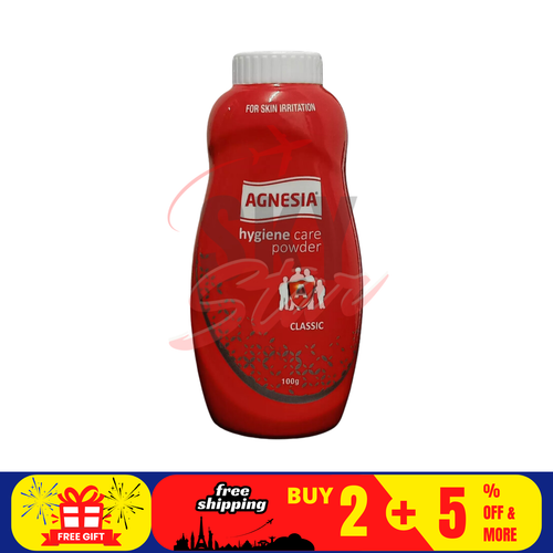 1 X AGNESIA Hygiene Care 100g Antibacterial Dusting Body Powder Absorb ...
