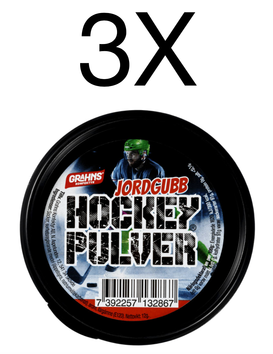 Grahns Hockeypulver Strawberry Swedish Salmiak Powder 3X | eBay
