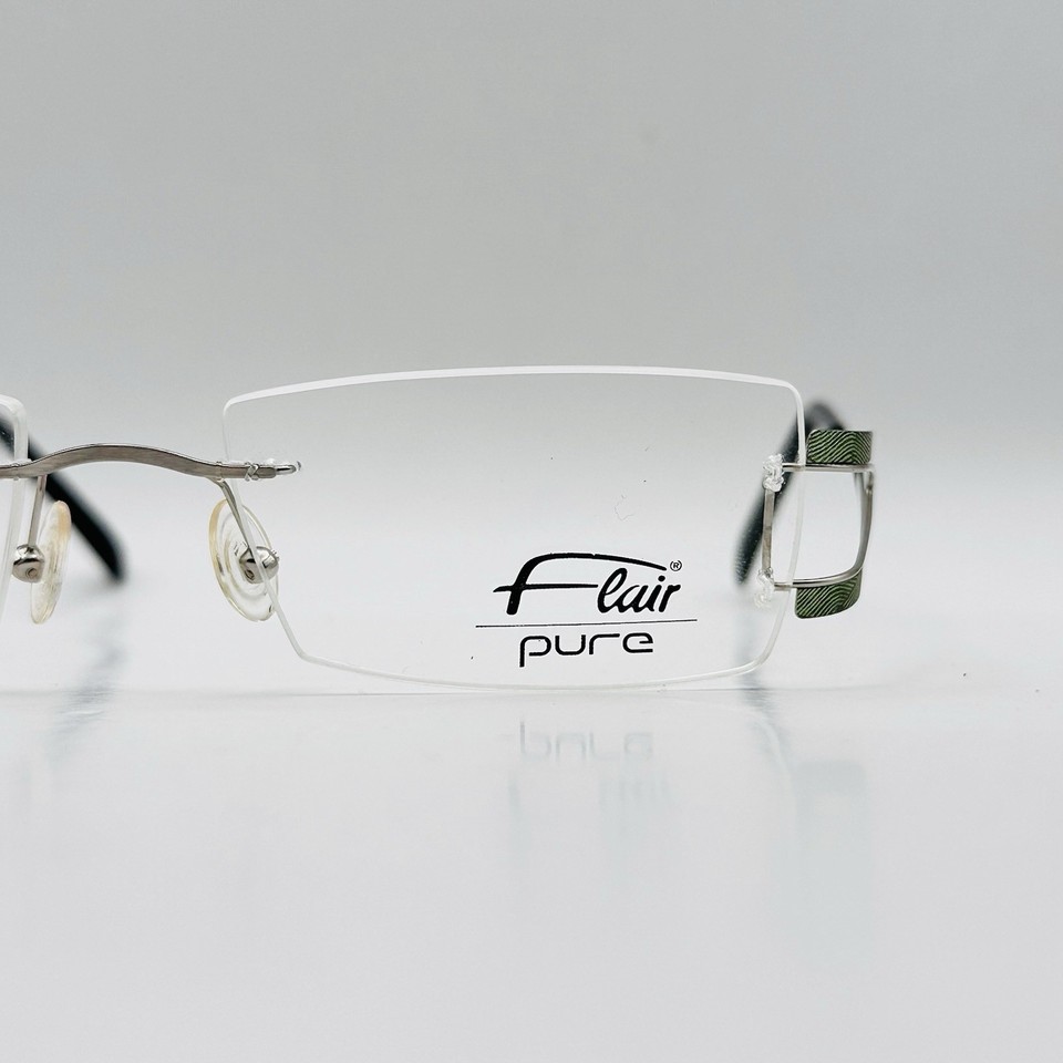 Flair Eyeglasses Women Silver Green Rimless Mod. 952 NEW | eBay UK