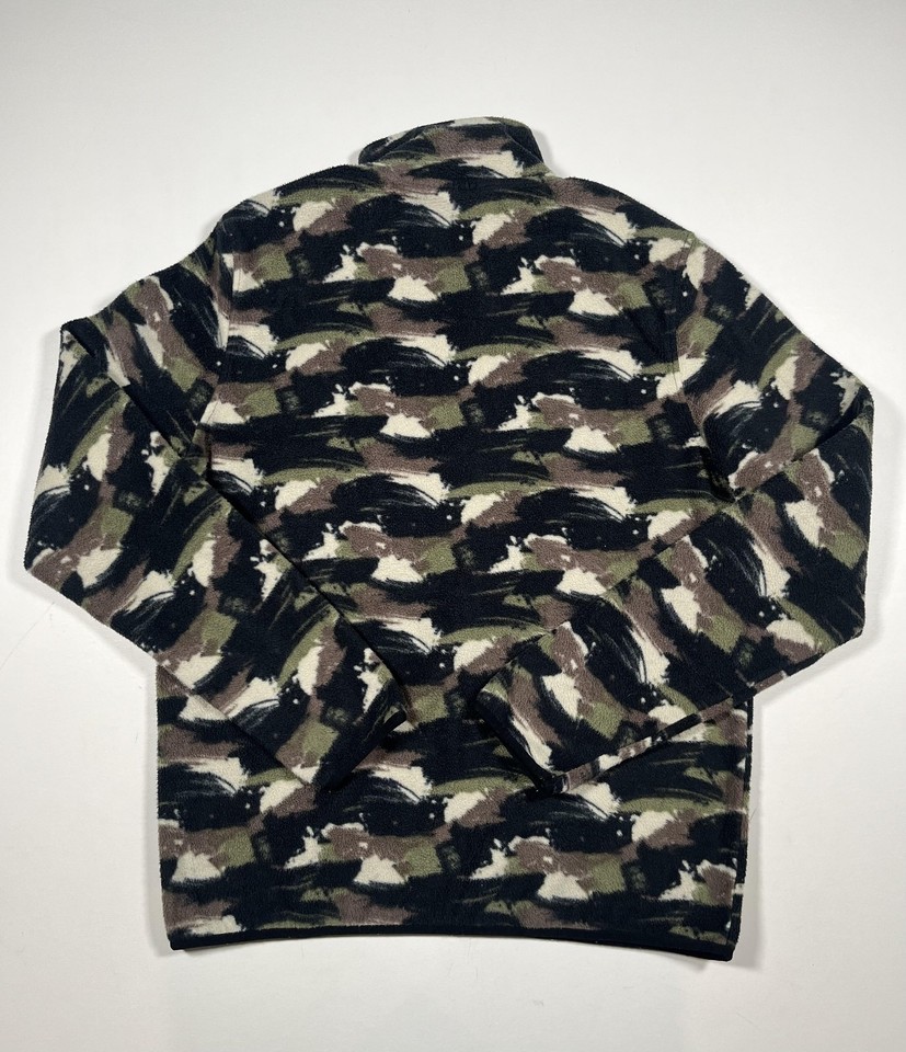 WeSC Sweater Mens Extra Large Camo Fleece Quarter Zip Pullover Green ...