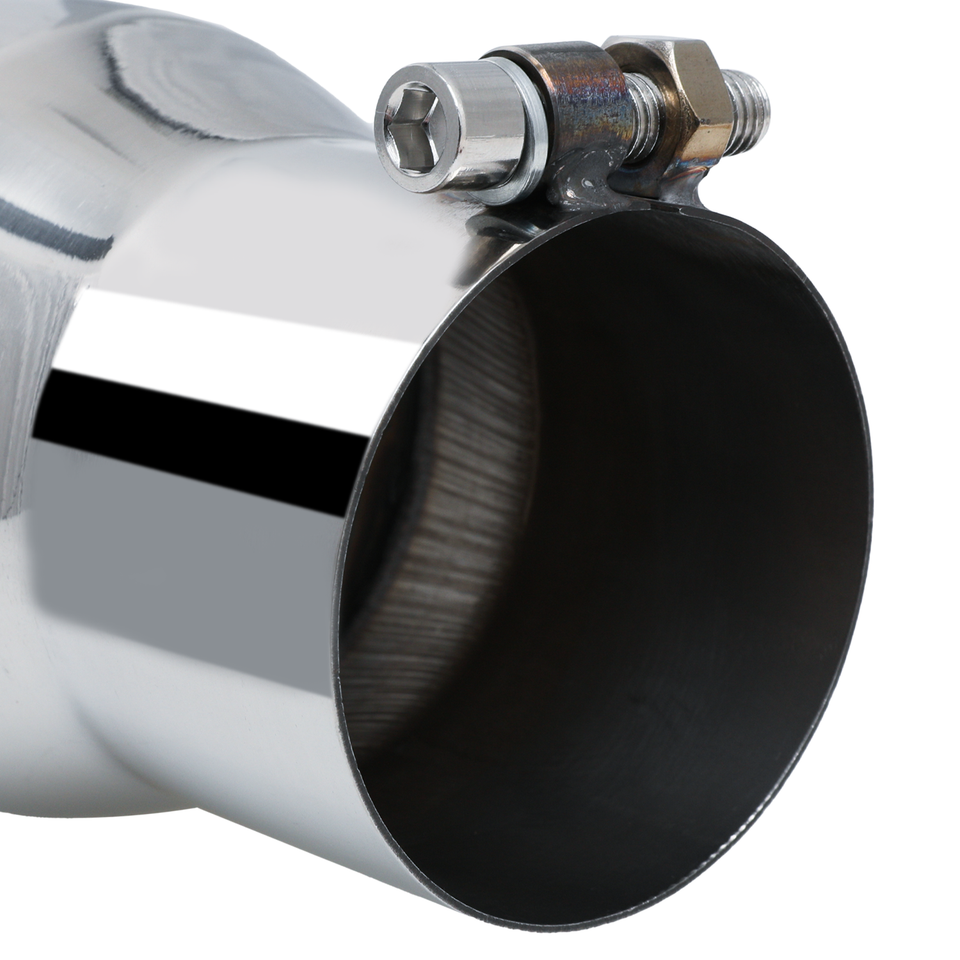Chrome 8.5"Slant Exhaust Pipe Tail 2.5"Inlet 3"Outlet Muffler Angle Cut ...