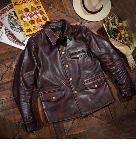 Vintage Style Handmade Handcrafted Cowhide Tea Core Leather Motorcycle ...