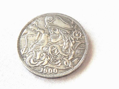 Pirate Skull Hobo Coin Token Luck Lucky pocket piece Jolly Roger ...