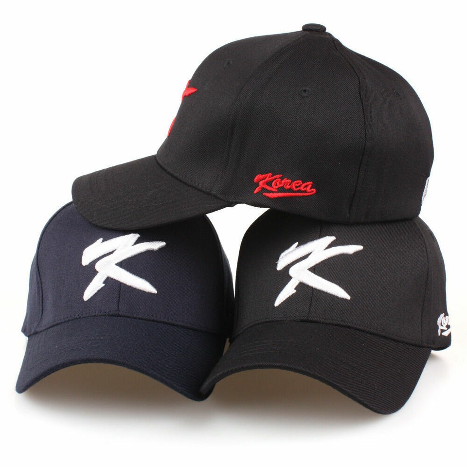 Unisex Mens Korean National Baseball Team Initial K Korea Cap Spandex ...