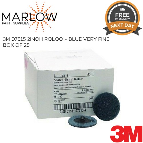 3M 07515 2" Scotch Brite Roloc Surface Conditioning Discs BLUE VERY ...