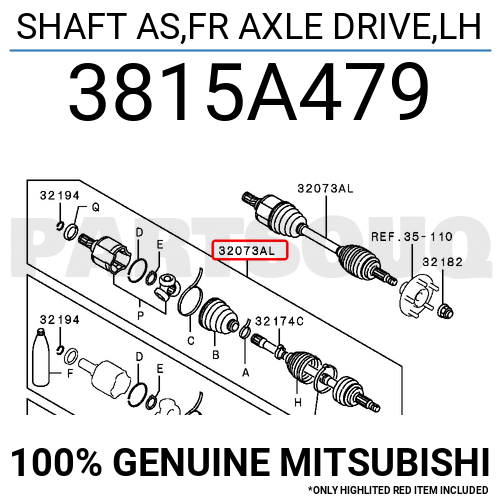 3815A479 Mitsubishi Shaft ASFR Axle Dri Genuine OEM Part for sale ...