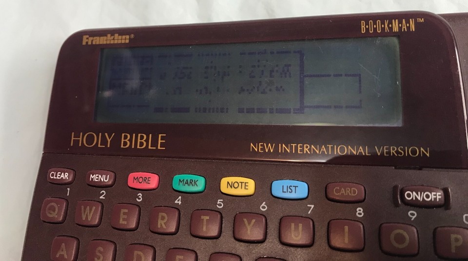 FRANKLIN BOOKMAN Electronic Holy Bible New International SCREEN ISSUES ...