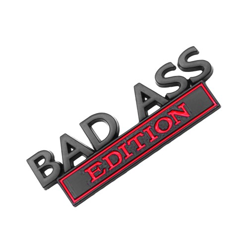 3D metal leaf board car Emblem logo For BAD ASS badge EDITION Body Car ...