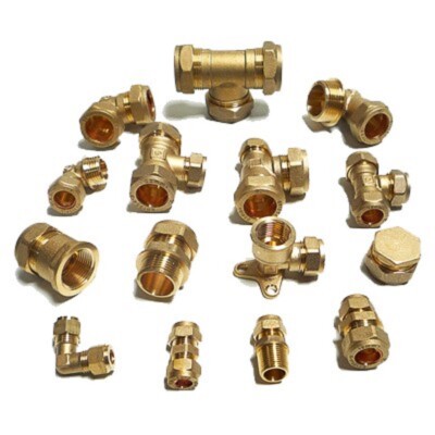 15mm Compression Fittings Coupling Elbow Tee Bend Brass Fitting Male ...