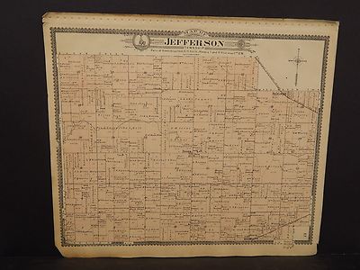 Indiana Boone County Map Jefferson Township 1904 !J15#19 | eBay